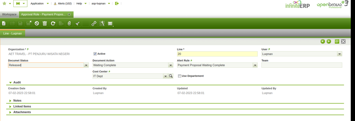 Approval Role - InfiniteERP Wiki